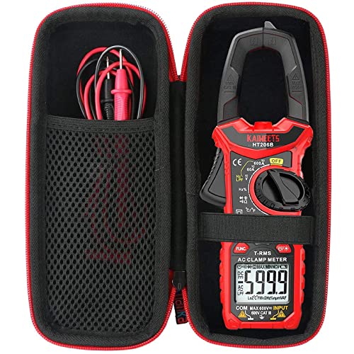 Khanka Hard Travel Case Replacement for KAIWEETS HT206b / HT206d 600A Digital Clamp Meter T-RMS 6000 Counts, Auto-Ranging Multimeters AC/DC Current Voltmeter Ammeter Tester, Case Only