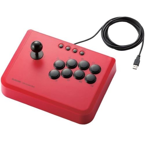 ELECOM PS3 USBアーケードスティック 10ボタン 連射機能搭載 レッド JC-GMAS01RD