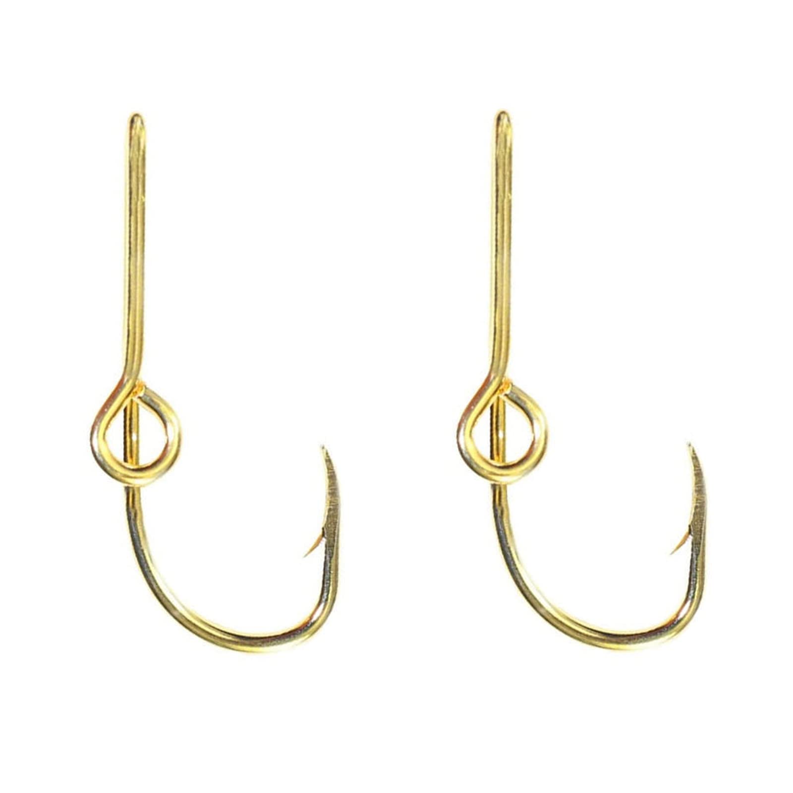 Fish Hook Hat Clip Hats Pins Decal Fish Hooks for Cap Hat Tie Clasp Money Clip (2 Gold)
