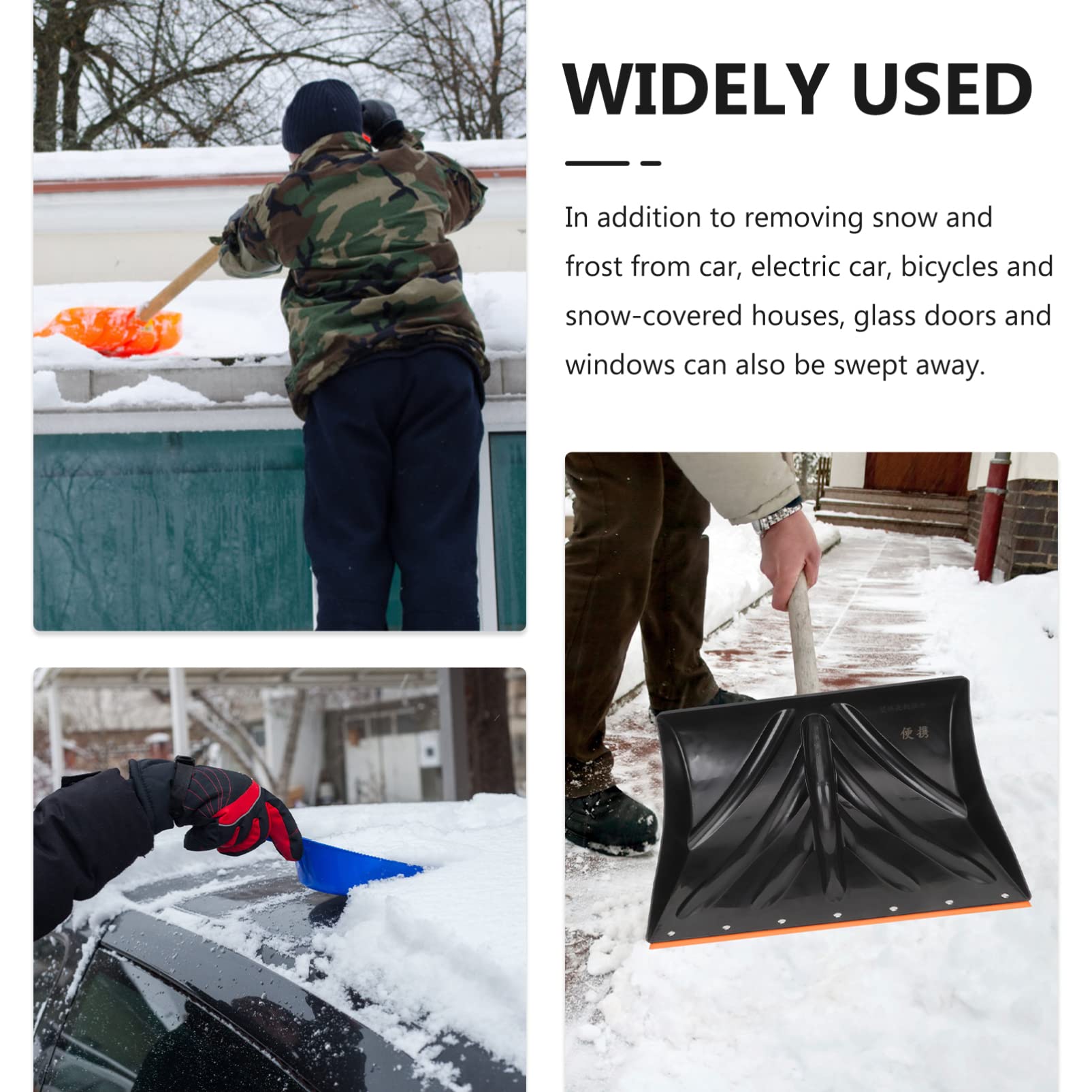 Happyyami Snow Shovel Plastic Heavy Duty Gardening Shovel Head Snow Shovel Head Replacement Portable Snow Remover Firefighting Shovel for Car Driveway House