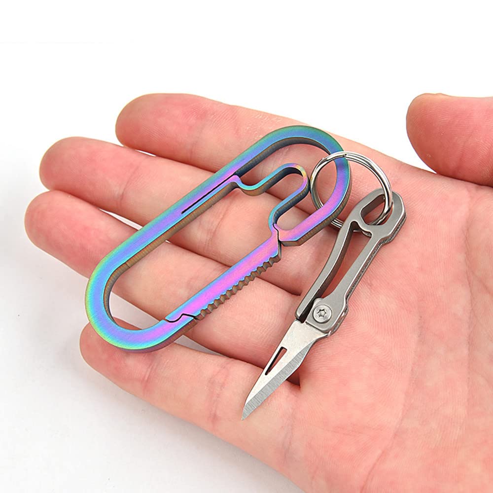 KUNSON Ultra Small Little Folding Pocket Titanium Alloy Knife with 420j2 Stainless Steel Blade, Mini EDC Portable Knife/Box Cutter/Package Opener, Ultra Compact and Lightweight Mini Folding Knife