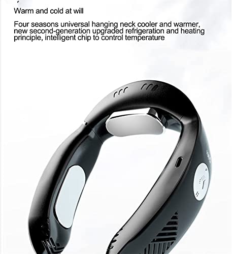 Hanging Neck Fan Mobile Air Conditioner Neckband Portable Fan Air Cooler For Winter Heating Warmer USB Cooling 2.24 (Color : Black)