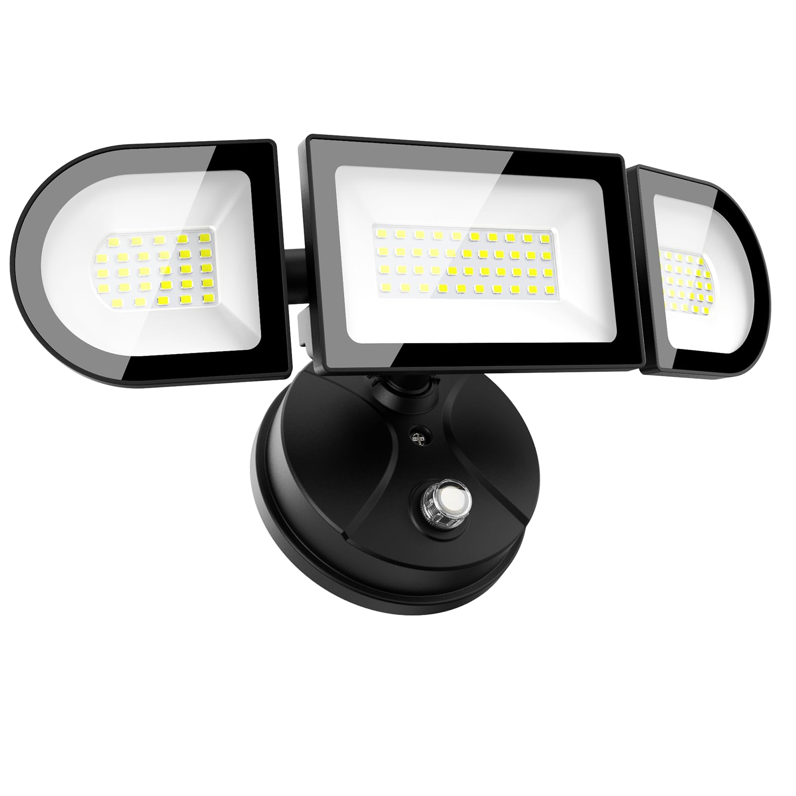 iMaihom 50W Dusk to Dawn LED Outdoor Lighting, 3 Adjustable Heads Flood Lights Outdoor, IP65 Waterproof Flood Light with Photocell, 4600LM 6500K Daylight White Security Light for Yard Garage Patio