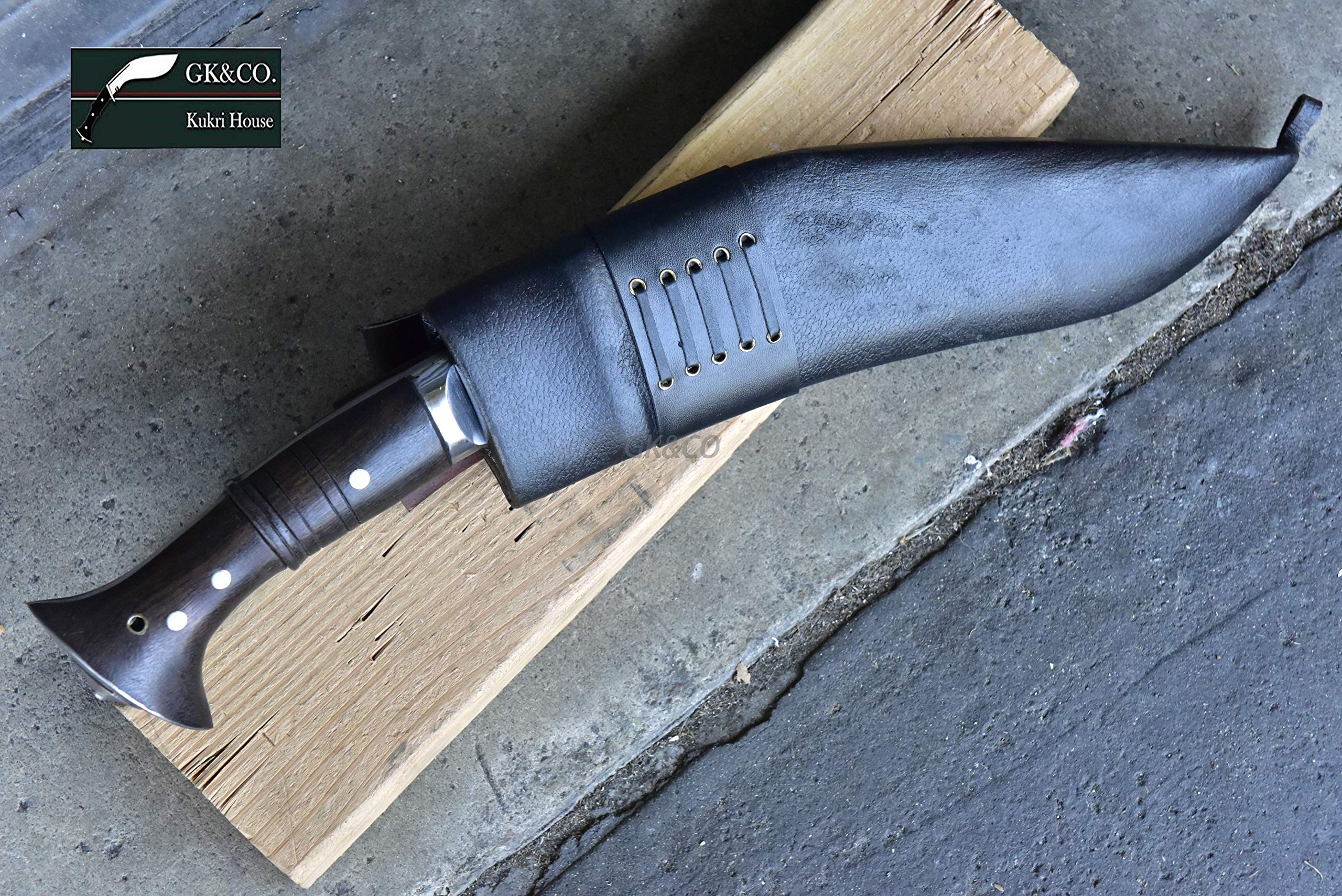 GK&CO. Kukri House Authentic Knife-12 Blade World War II 'The Survival Alive' Kukri/Khukuri Full Tang with Black Leather Sheath-Handmade in Nepal -Warehoused & Ship from USA…