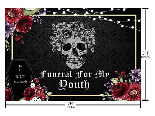 Sendy SENDY 7x5ft Funeral for My Youth Backdrop Death to My Twenties Birthday Party Decorations RIP to My 20s Banner Pink One Size