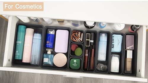 Kutesna 32 PCS Interlocking Desk Drawer Organizer Separator for Office,Bathroom,Kitchen,Makeup Tool Box Organizer and Storage Tool Tray Divider