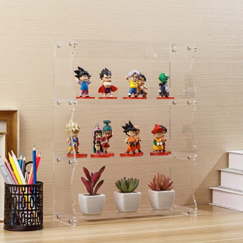 MyGift Clear Acrylic Shelves, Wall Mounted 3 Tier Floating Display Rack, Clear Hanging Shelves, Plastic Shelving