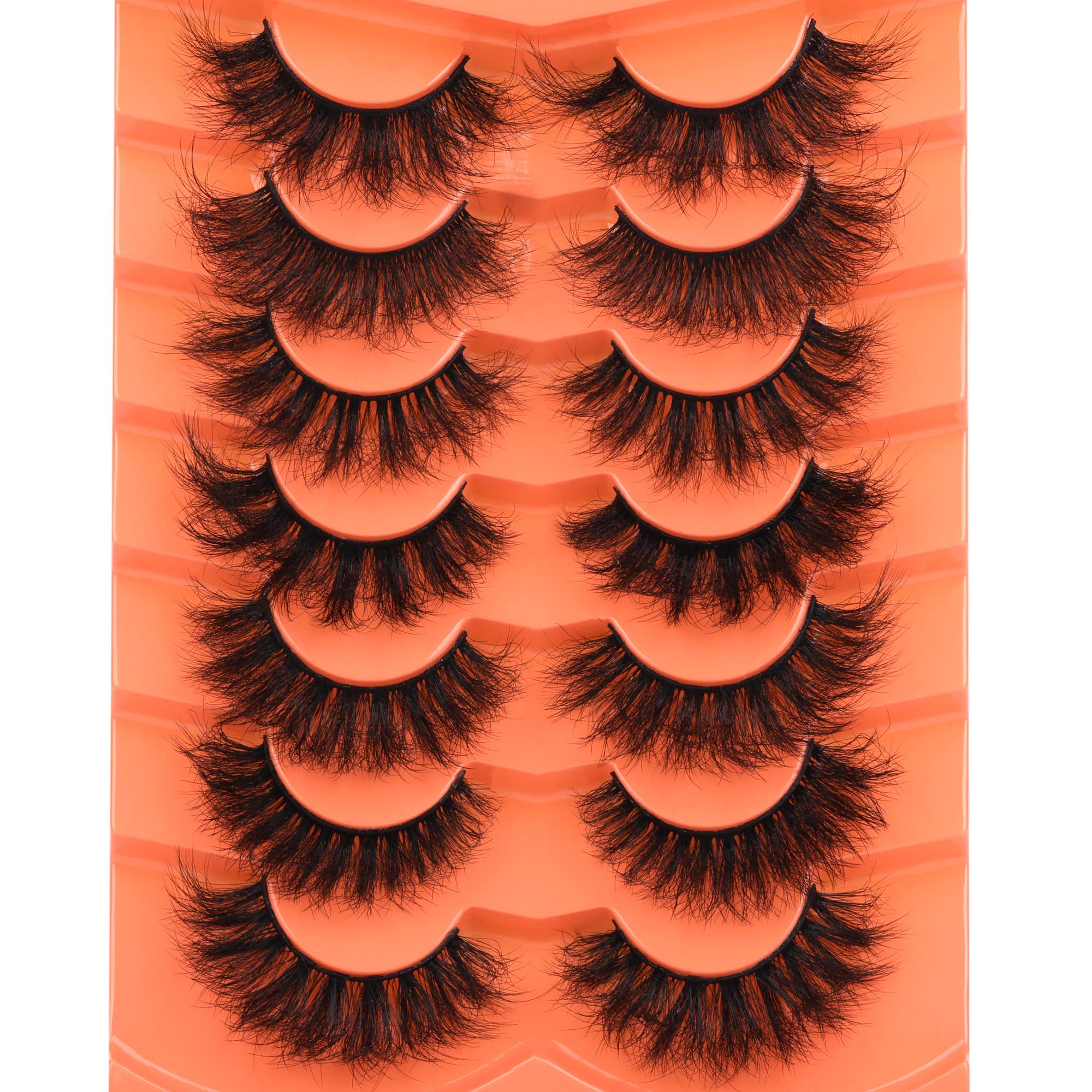 Mink Lashes Fluffy Wispy Faux Mink False Eyelashes 18MM-20MM Mink Long Lashes Dramatic Thick Volume Fake Eyelash Pack 7 Styles by wtvane