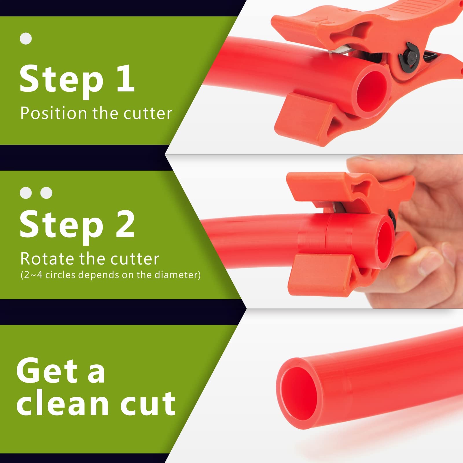 iCrimp PEX Cutter,PEX Tubing Radial Cutting Tool, cuts 3/8,1/2,5/8,3/4 and 1-inch Pipe, Extra blade included