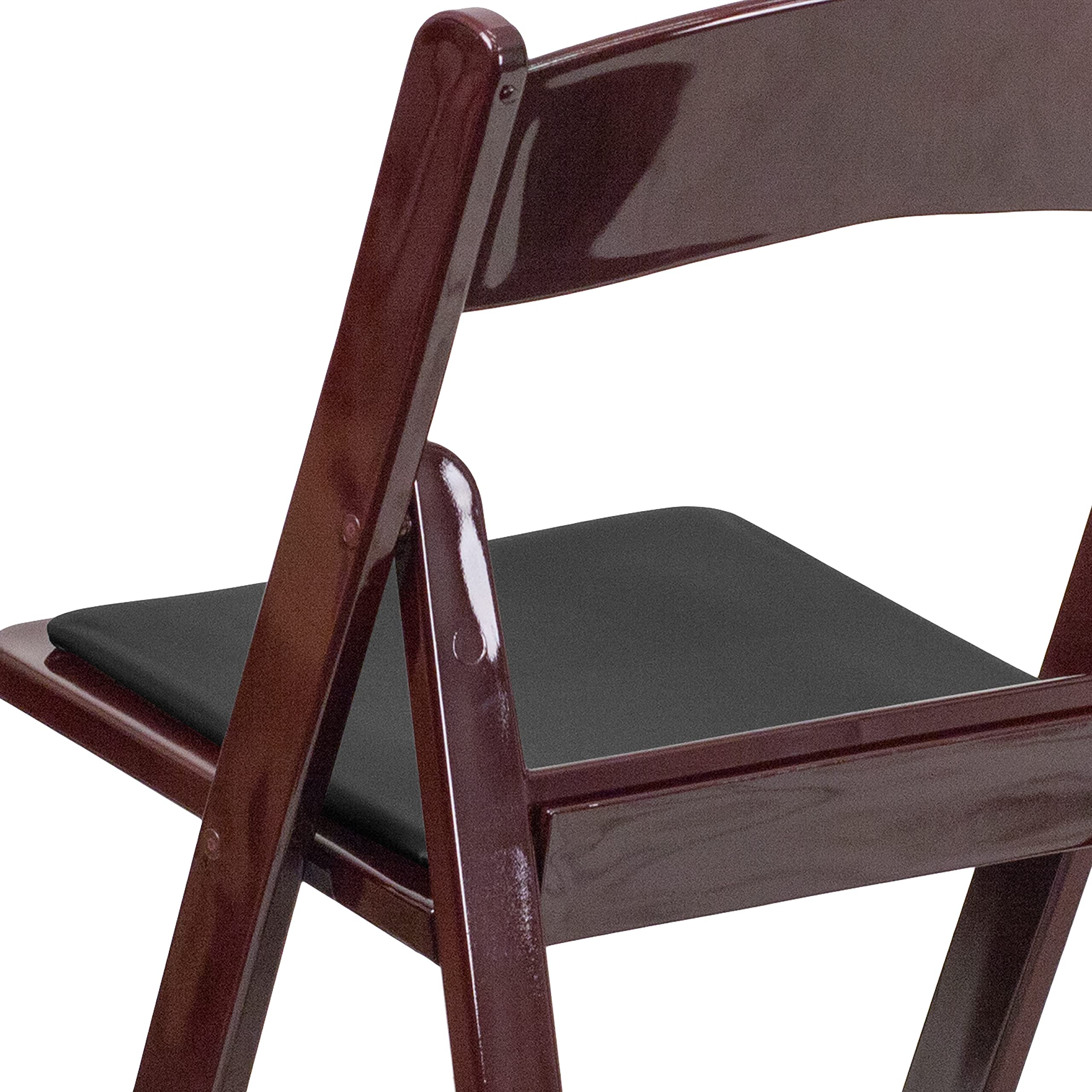 EMMA + OLIVER Folding Chair - Black Resin – 4 Pack 800LB Weight Capacity Comfortable Event Chair - Light Weight Folding Chair