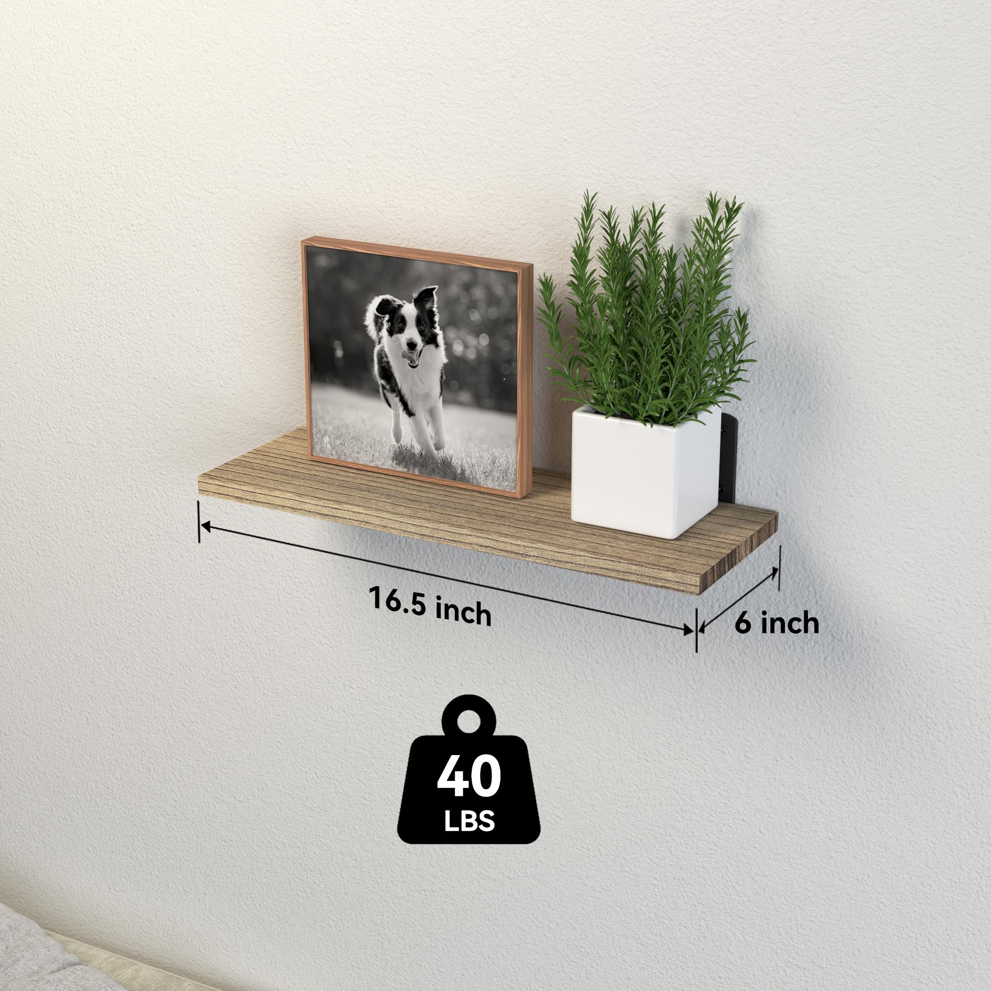 Floating Shelves, 8 Sets Wall Shelves, Wood Floating Shelves for Bedroom Wall DĆ©cor, Wall Mounted Floating Bathroom Shelf for Storage, Floating Book Shelf Living Room ā Rustic Brown