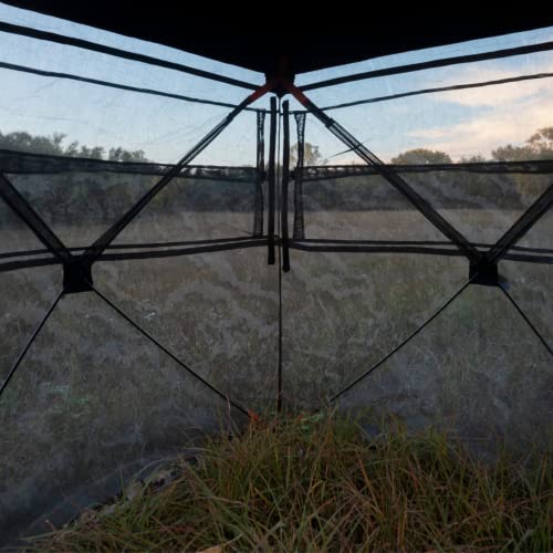 VEIL CAMO VC300 3-Person Hub Blind Tru-View – Ground Blind for Deer Hunting, 270-Degree View, Water Resistant, Durable 5-Hub Design, Backpack Carry Bag, Silent Slide Window Panels