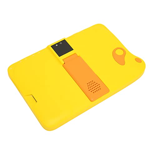 GLOGLOW Kids Tablet, HD Tablet US Plug 100-240V 5MP Front 8MP Rear 4GB 32GB with Bracket for Photograph for Android 10.0 (Yellow)