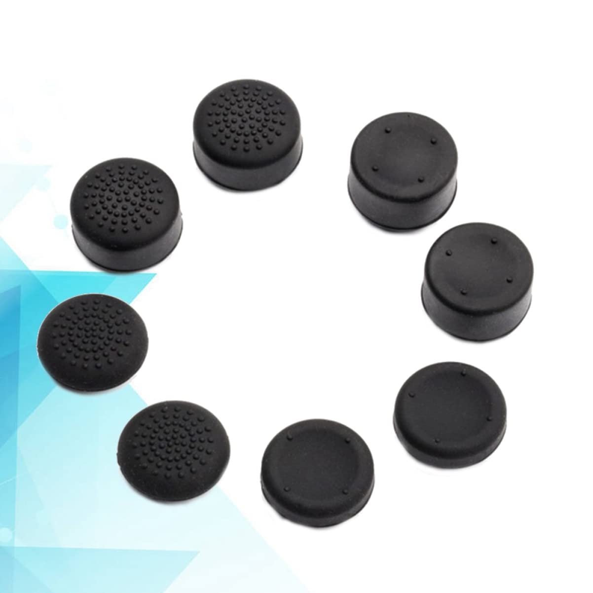 Healifty 8pcs Conter Height Caps Gamepad Case Non Enhanced Stick Accessory for Silicone Grips Raised Men Covers Thumb Joystick Women Grip Cover Replacement Cap Black Slip