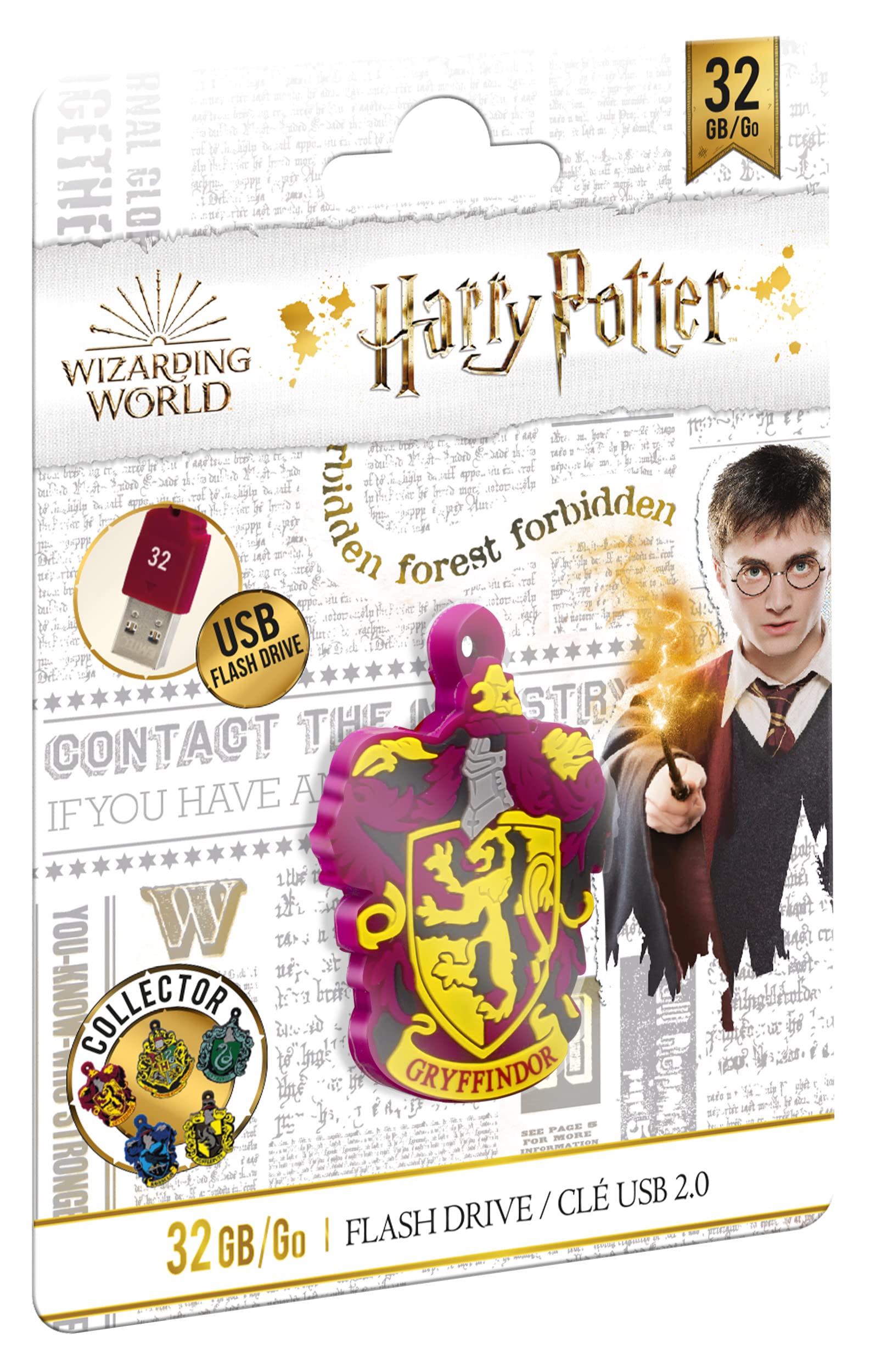 EMTEC 32GB Harry Potter Collector USB 2.0 3D Soft Touch Gum Flash Drive - Gryffindor