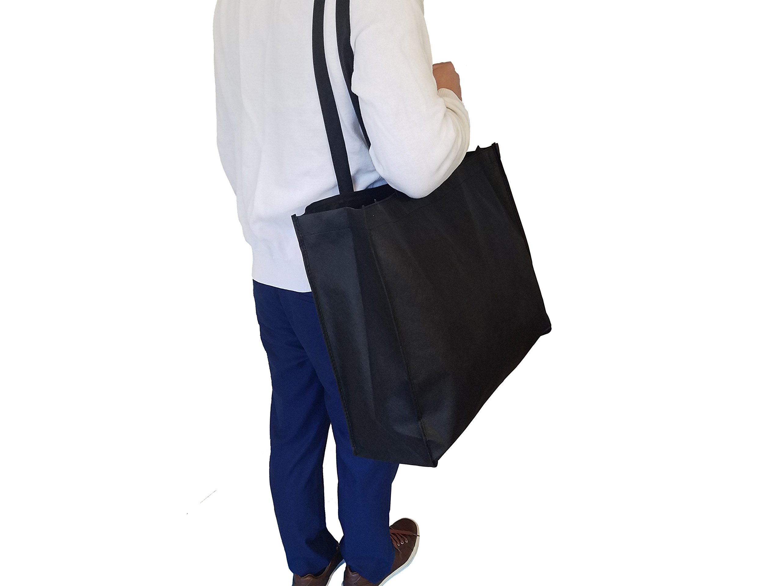 ImpecGear 20" Extra Large Grocery Bag Recycled Reusable Shopping Tote Bag Eco-Friendly Material (3, Royal)