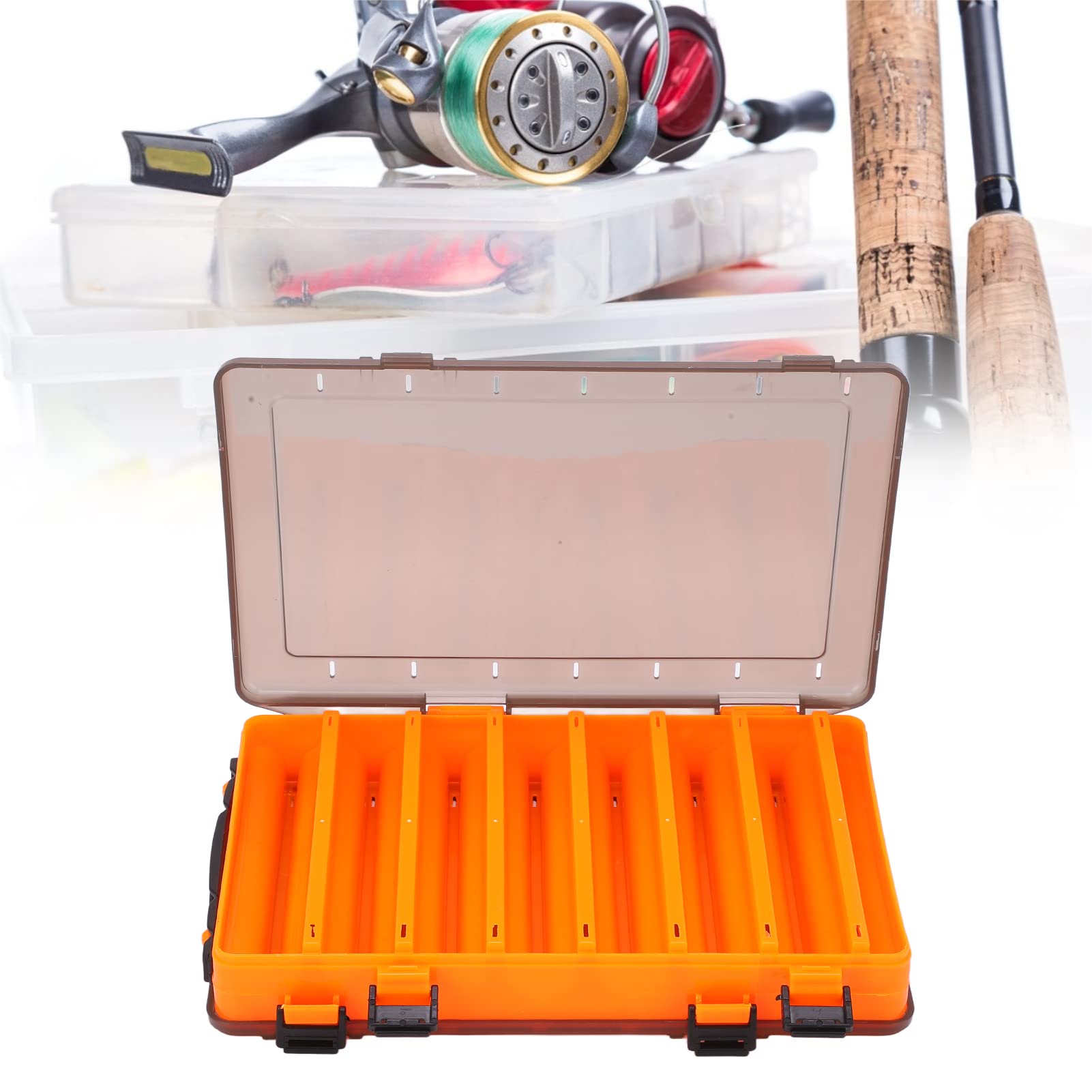 Fishing Lure , Fishing Tackle Box Design Anti Lost 2 Sided Anti Fall with Side Handle for Saltwater