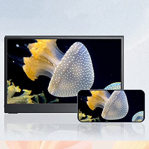 Portable Monitor, Lapotp Monitor Reverse Charge Support Split Screen Dual Channel Speakers 15.6inch Plug and Play for Office