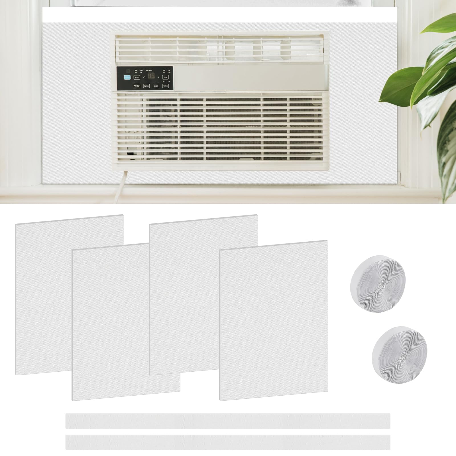 Gpaentsn AC Insulation Side Fabric Seal Vent Kit, Window Air Conditioner Seal Vent Kit with Top Seal Strip, Adjustable