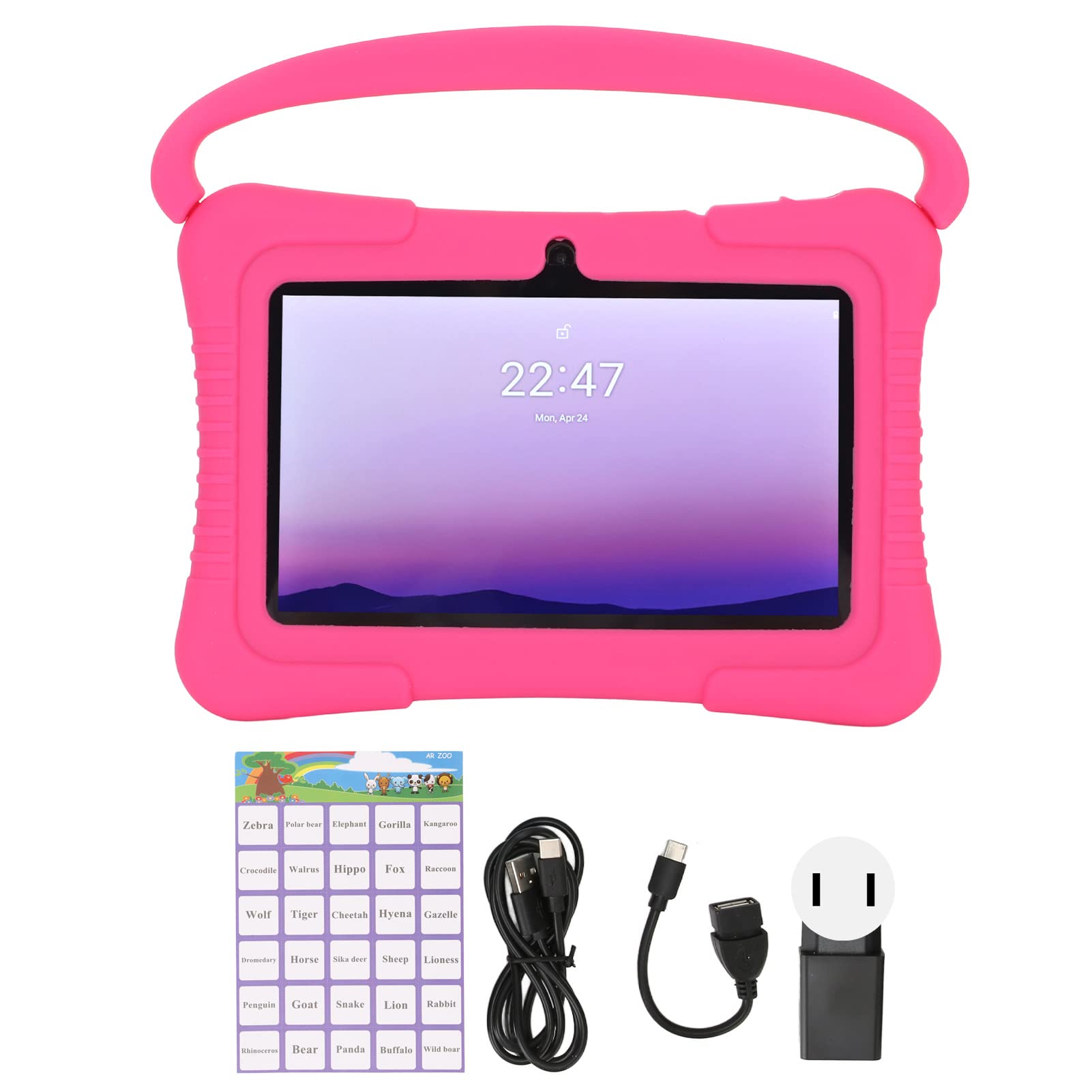 GLOGLOW Toddler Tablet, 3D Design 110-240V Kids Tablet Quad Core Processor for Entertainment for Android 10 (US Plug)