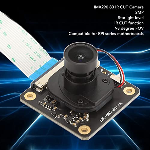 Jeanoko Camera Module Board, IR Cut Camera Module 200MP 98 Degrees FOV Portable IMX290 Chip 0.16in Focal Length for Camera