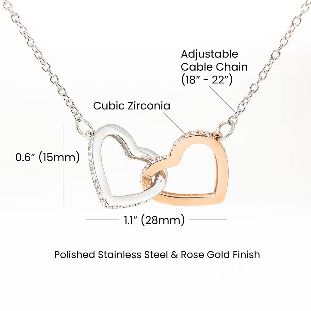 Happy Birthday Nadia - Interlocking Hearts Necklace Personalized Name