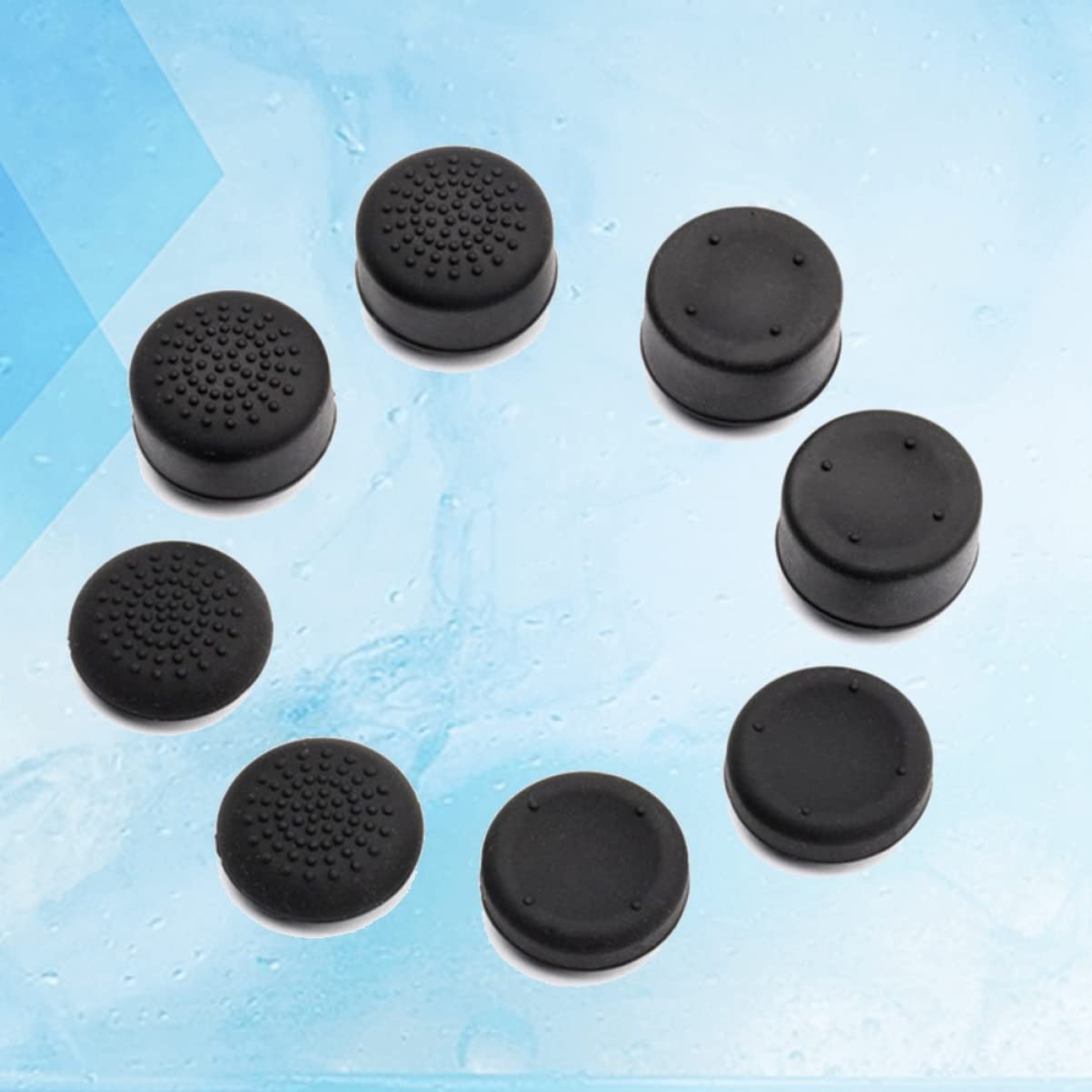 Healifty 8pcs Conter Height Caps Gamepad Case Non Enhanced Stick Accessory for Silicone Grips Raised Men Covers Thumb Joystick Women Grip Cover Replacement Cap Black Slip