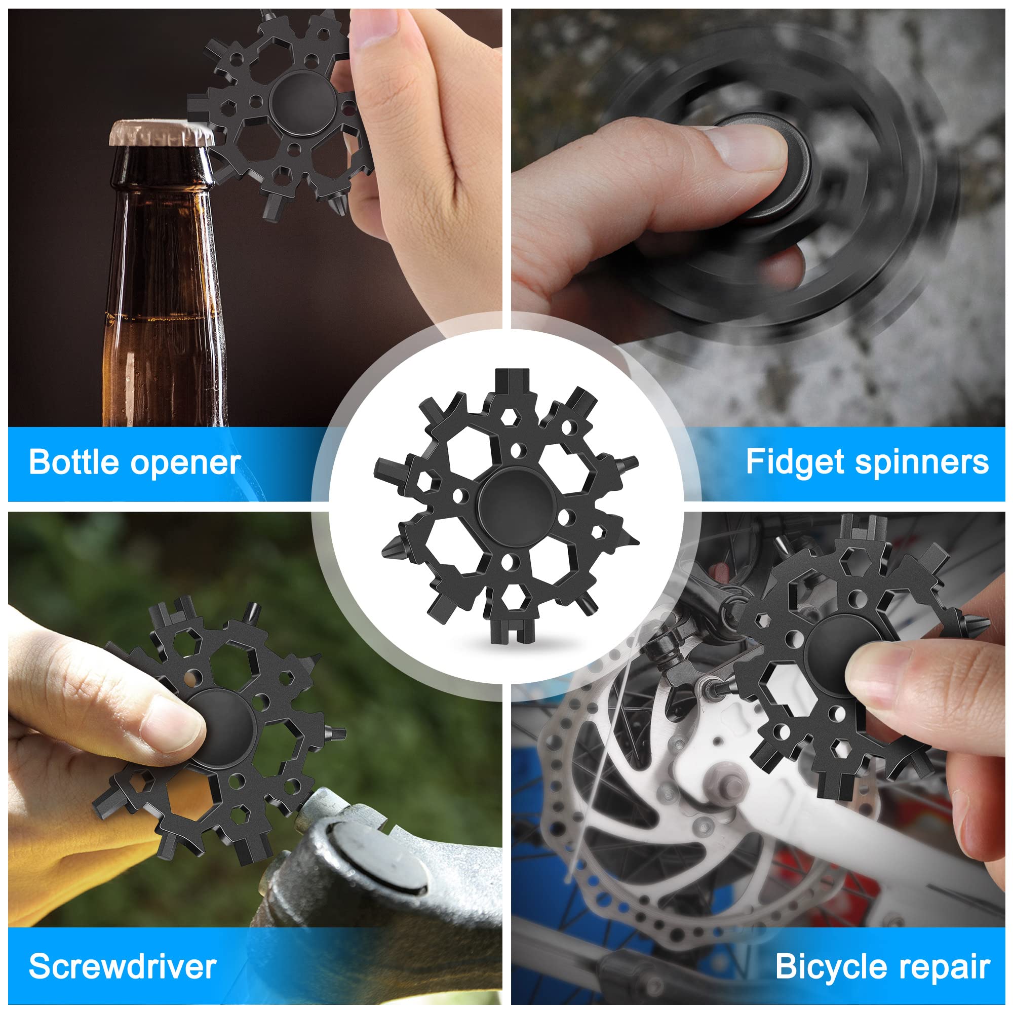 Gifts for Men Dad Husband Boyfriend, FiveJoy Camping Multitool Including Hammer Multitool, Mini Survival Pen, Snowflake Multitool, Outdoor Survival Hiking Gear for Valentine's Day Gift Ideas