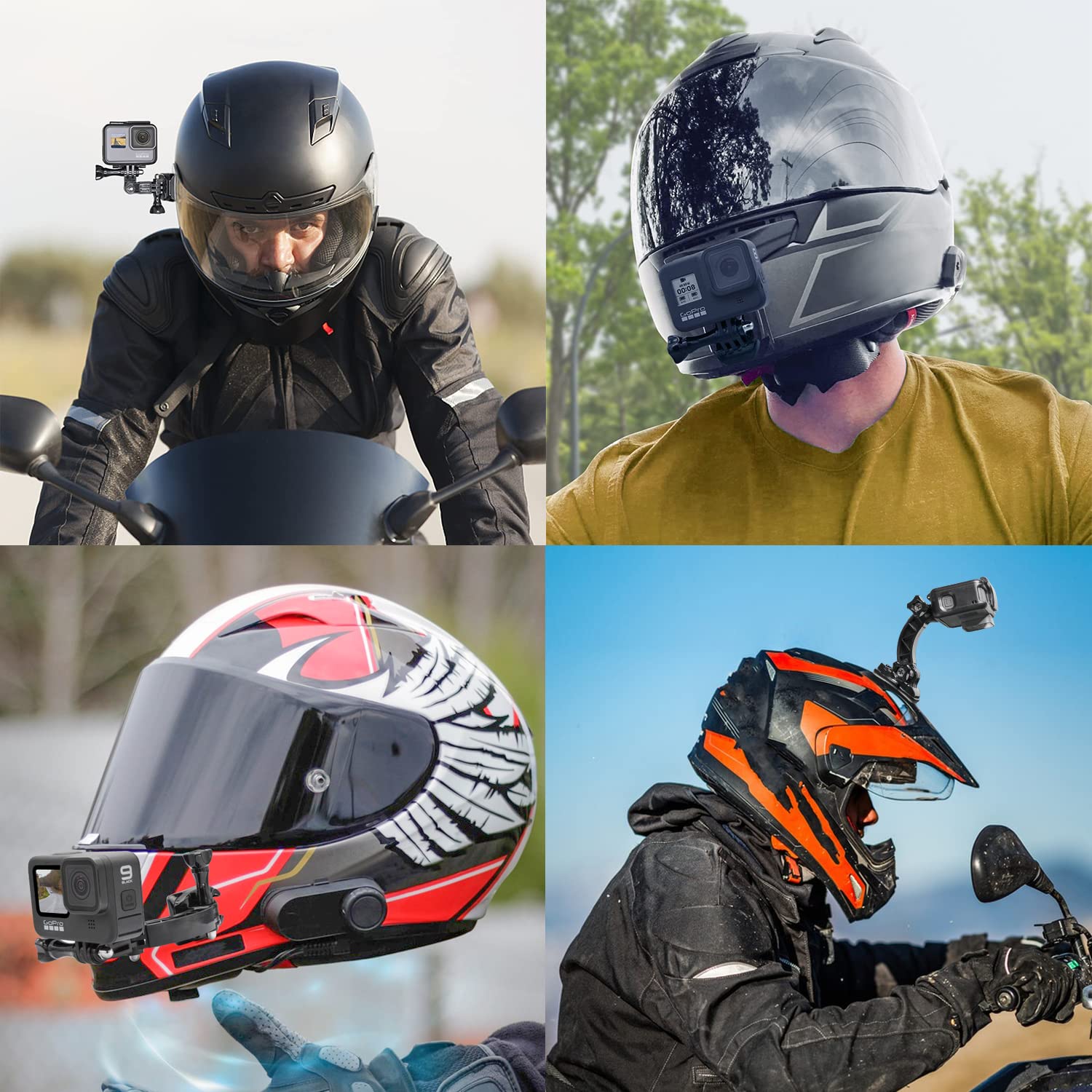 Haoyou Helmet Sticky Attachment Kit Compatible with Gopro Hero 12 11 10 9 8 7 Helmet Adhesive Mounts Extension Accessories(15 in 1)