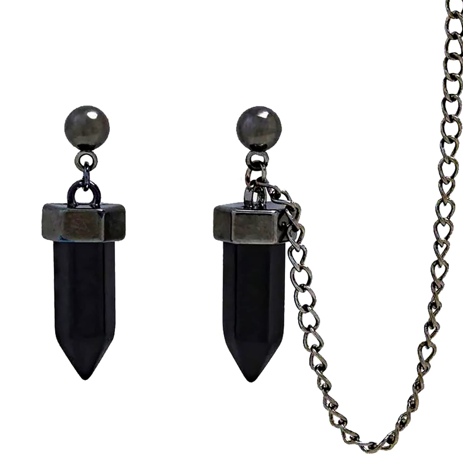 Harry Potter Death Eater Dark Mark Studs Dangling Crystals Ear Cuff Set