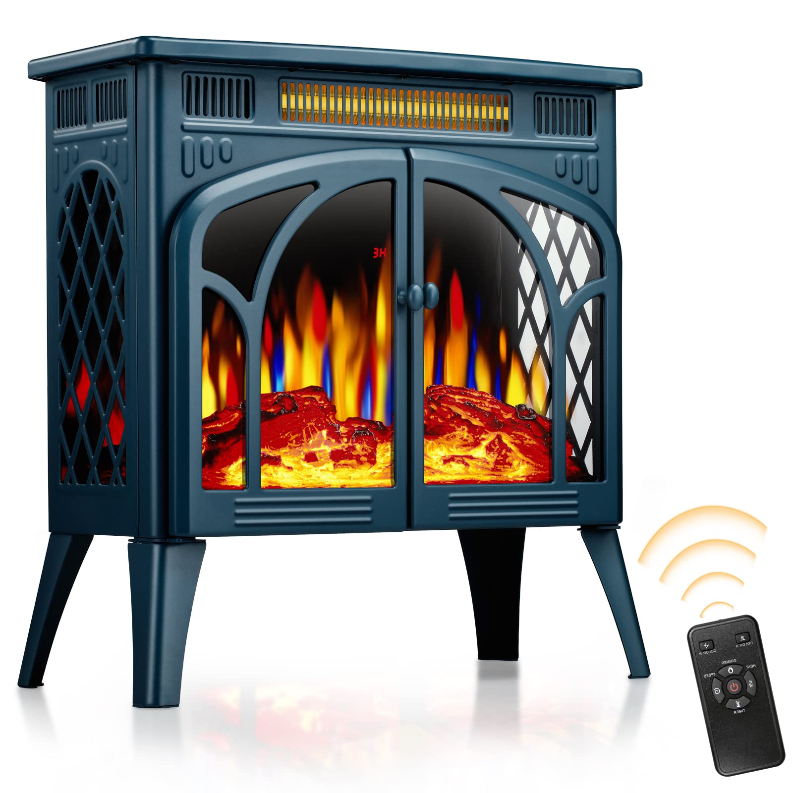 Electric Fireplace Heater Portable Electric Fireplace Heater Indoor,Dark Green