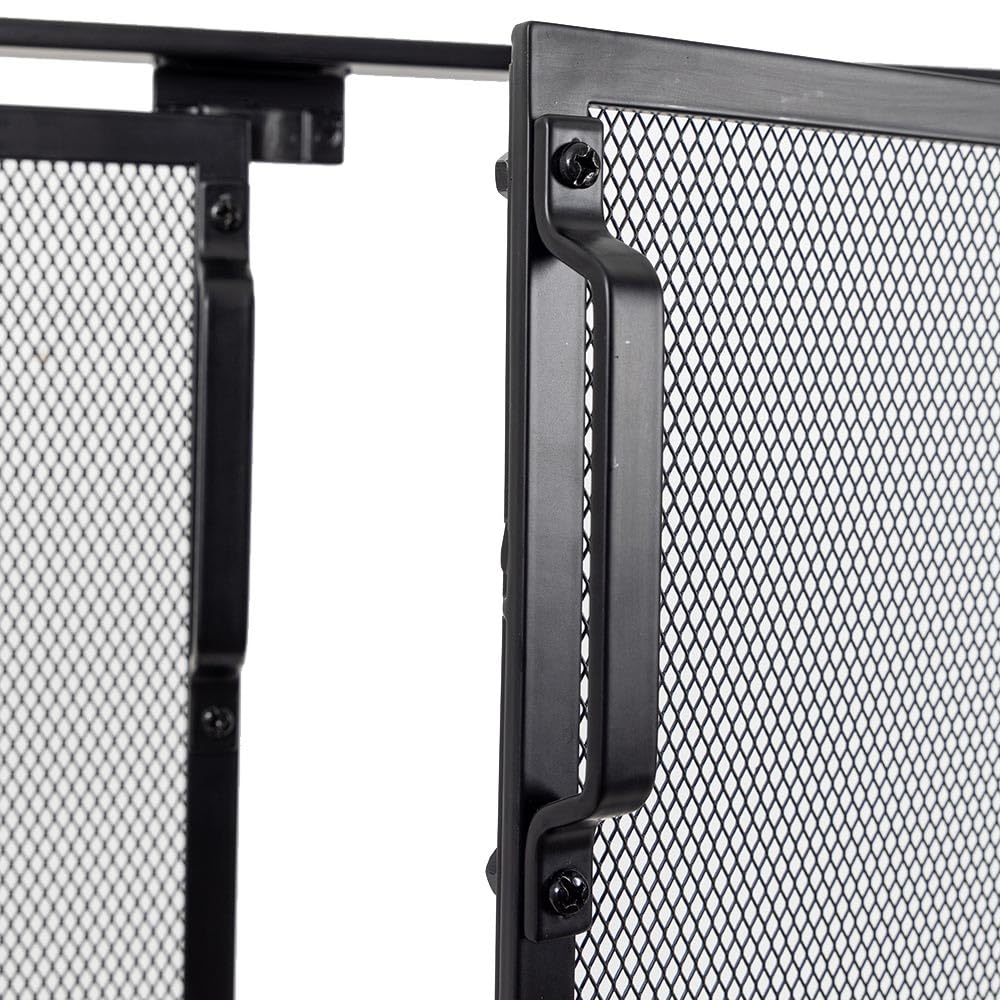 Modern Ember Gatsby Mesh Fireplace Screen in Aged Brass | Single Panel, Heavy-Duty Steel Frame with Powder-Coated Finish | Mesh Screen is Heat & Corrosion Resistant | Fits Standard Fireplaces