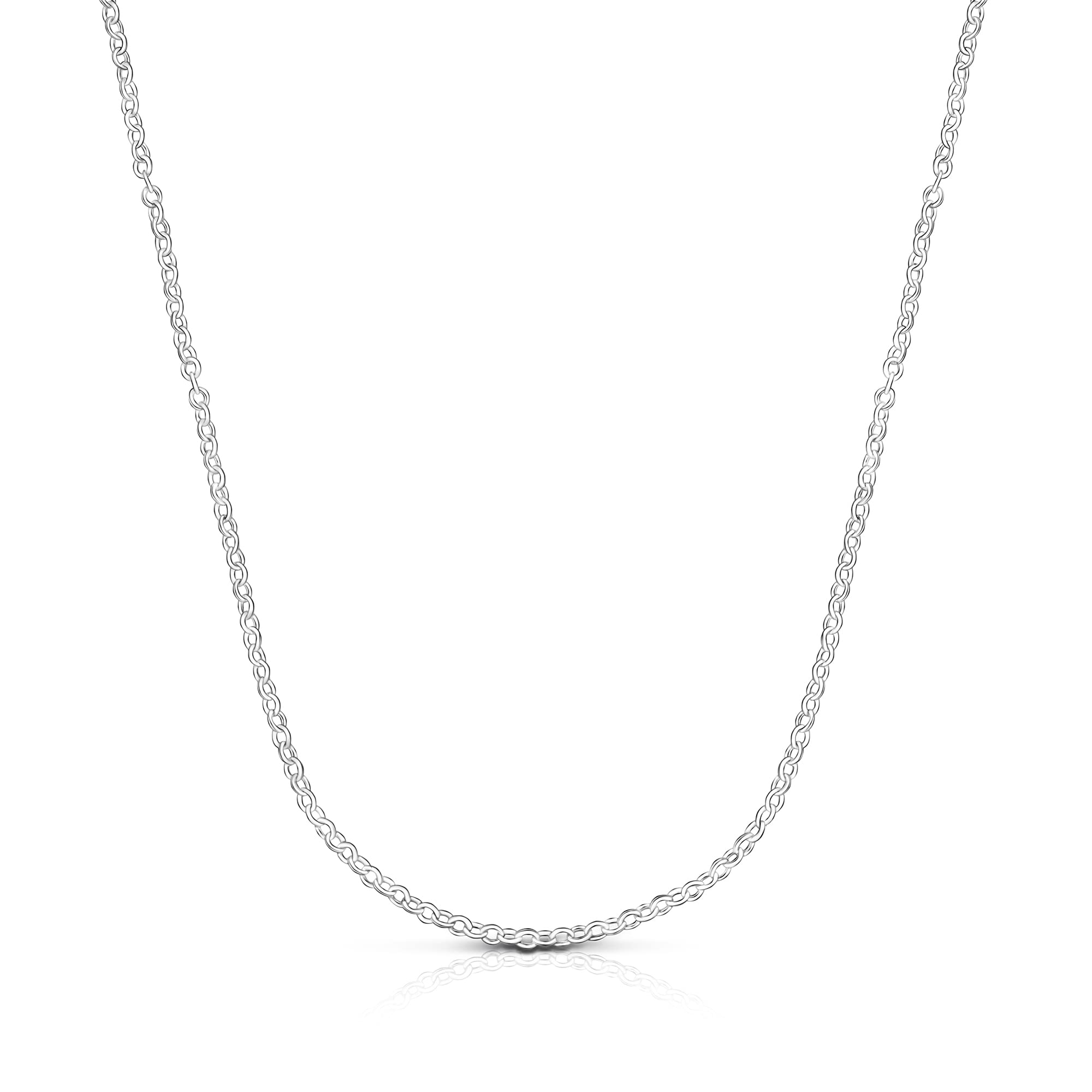 ELEGANZIA 925 Sterling Silver Chain for Men, 3.69mm Polo Silver Mens Chain, Adjustable 22-24 inch Chains For Boys