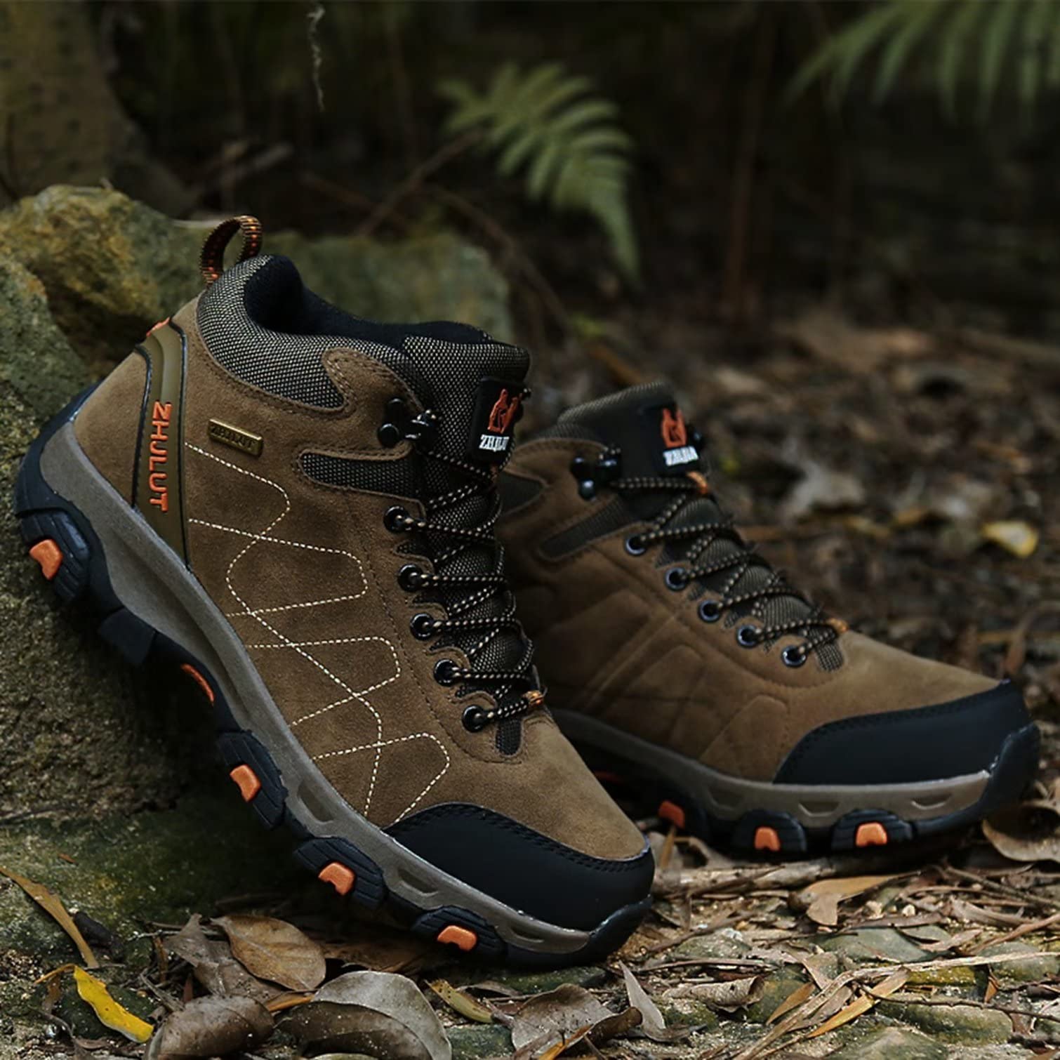 HARMOX Women's Men's Hiking Boot Comfortable Hiking Shoes Women Brown