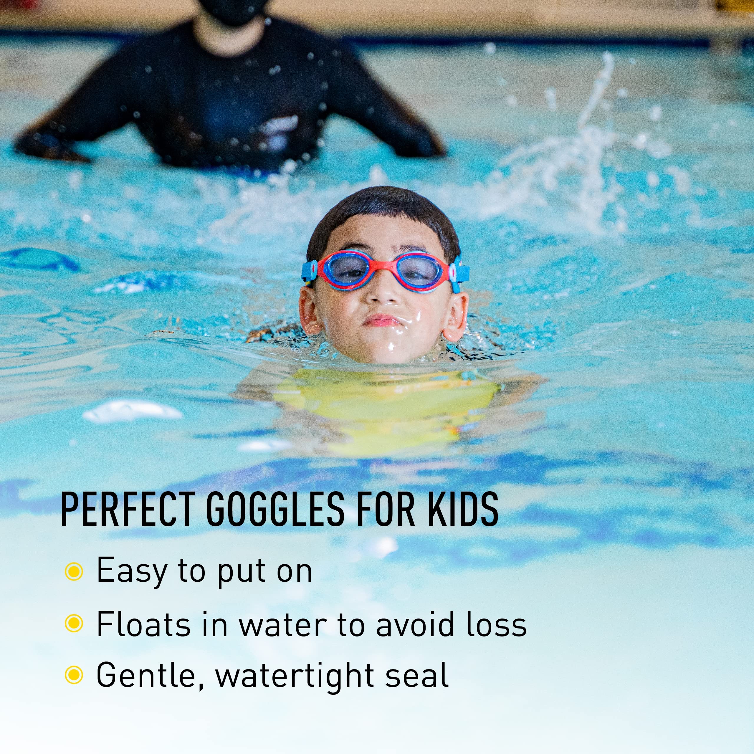 FINIS DragonFly Goggles - Kids Swim Goggles for Ages 4-12 with UV Protection, Buoyant Neoprene Strap, and Durable Lenses - PVC- and Latex-Free - Crab