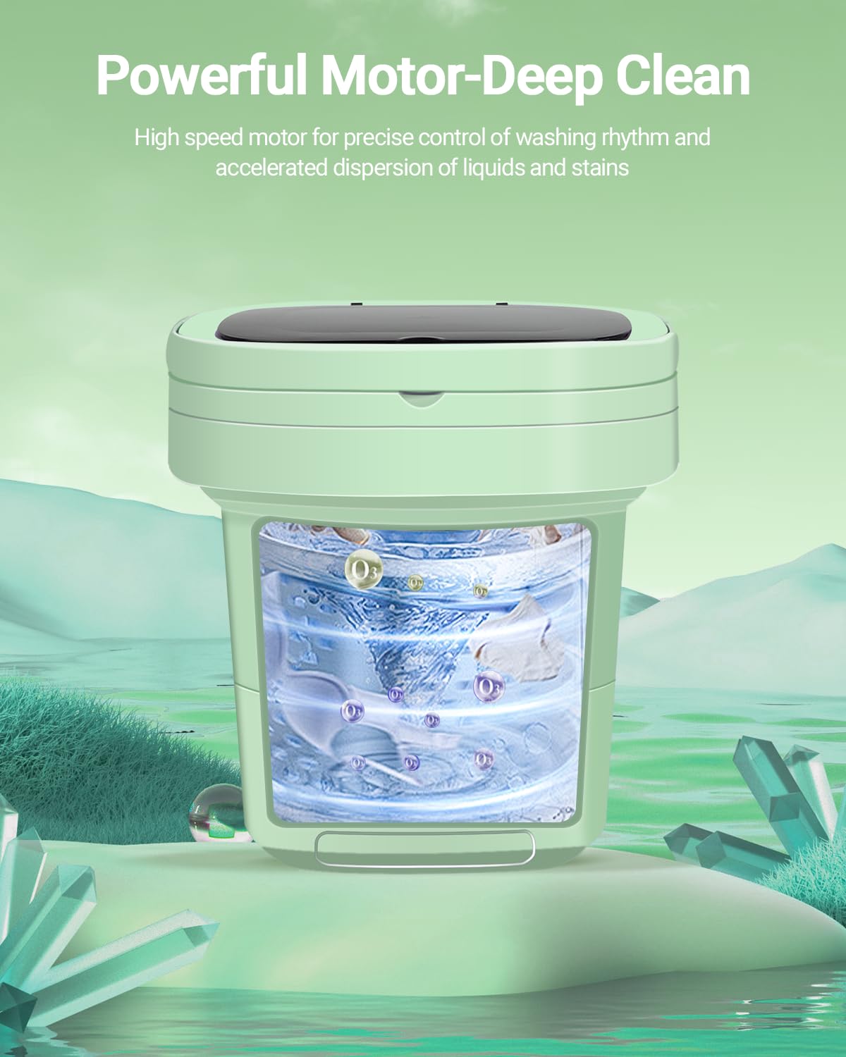 Portable Washing Machine, 11L Upgraded Large Capacity Foldable Mini Washer, Small Washing Machine for Apartment Travel Laundry Camping, RV Dorm, Purple