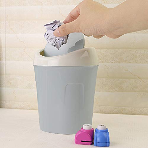 shlutesoy Storage Bucket Small with lid Desktop Trash can Mini Home Living Room Table Bed flip-top Trash can