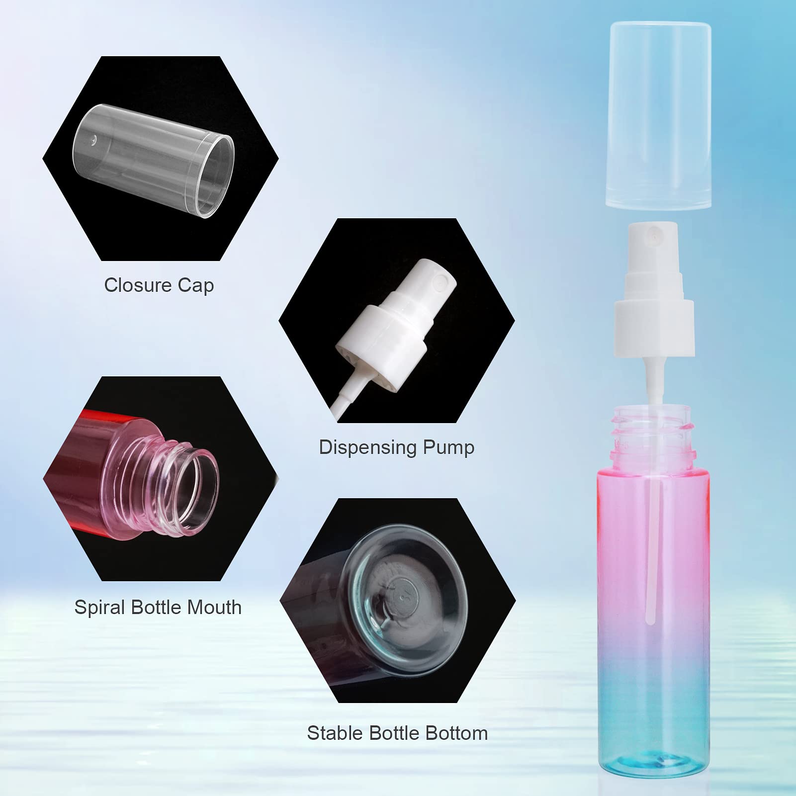 Kitchen GIMS Mini Spray Bottles 1 oz Travel Spray Bottle Small Empty Fine Mist Travel Size Spray Bottle for Perfume Skincare Makeup Lotion and Other Toiletries with Bottle Label