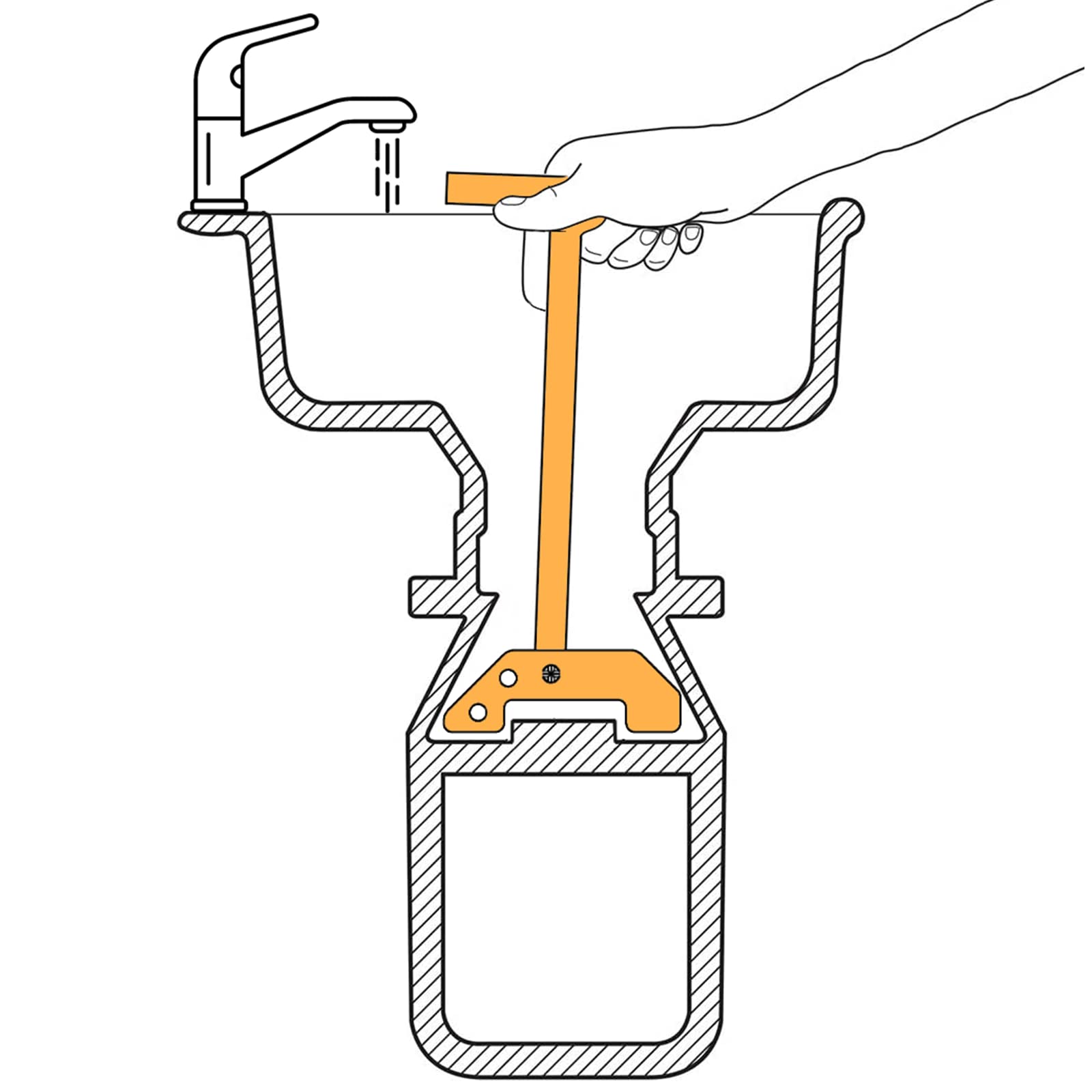 Garbage Disposer Unjamming Wrench,Garbage Disposal Wrench,Silver Garbage Disposal Wrench Tool,for Remove Unclog Kitchen Sink Clogging Above the Sink