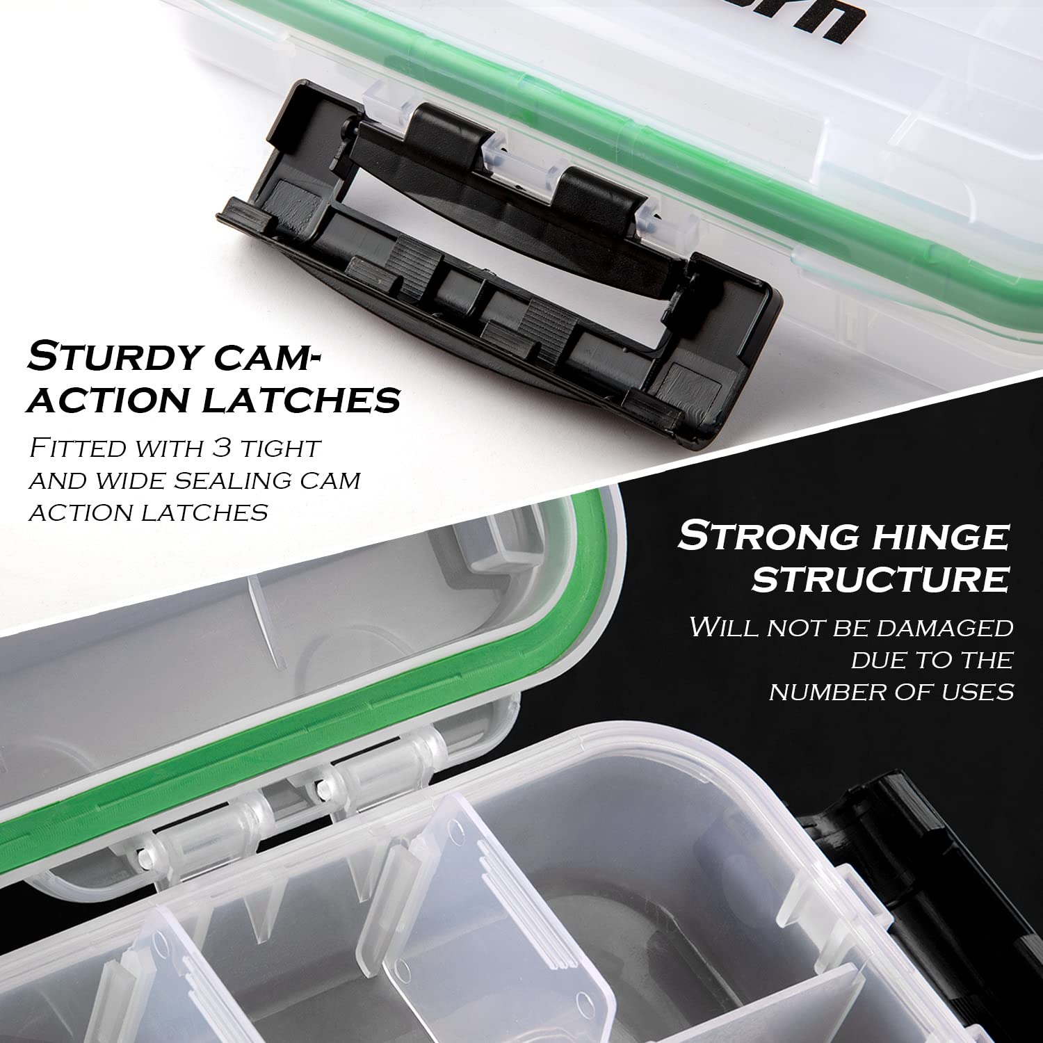 Fishing Tackle Box Fishing Tackle Storage 3600 Tackle Boxes Clear Plastic Organizer Tackle Box with Removable Dividers Tackle Box Trays for Lures 2 Pack Storage Box