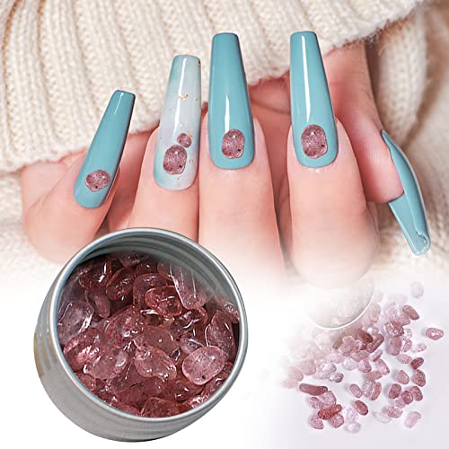 IFOTIME Irregular Natural Crystal Gemstones Crushed Stone for Manicure Decoration Jewelry Making DIY Accessories Fall Leaves Nail Decals (A, One Size)