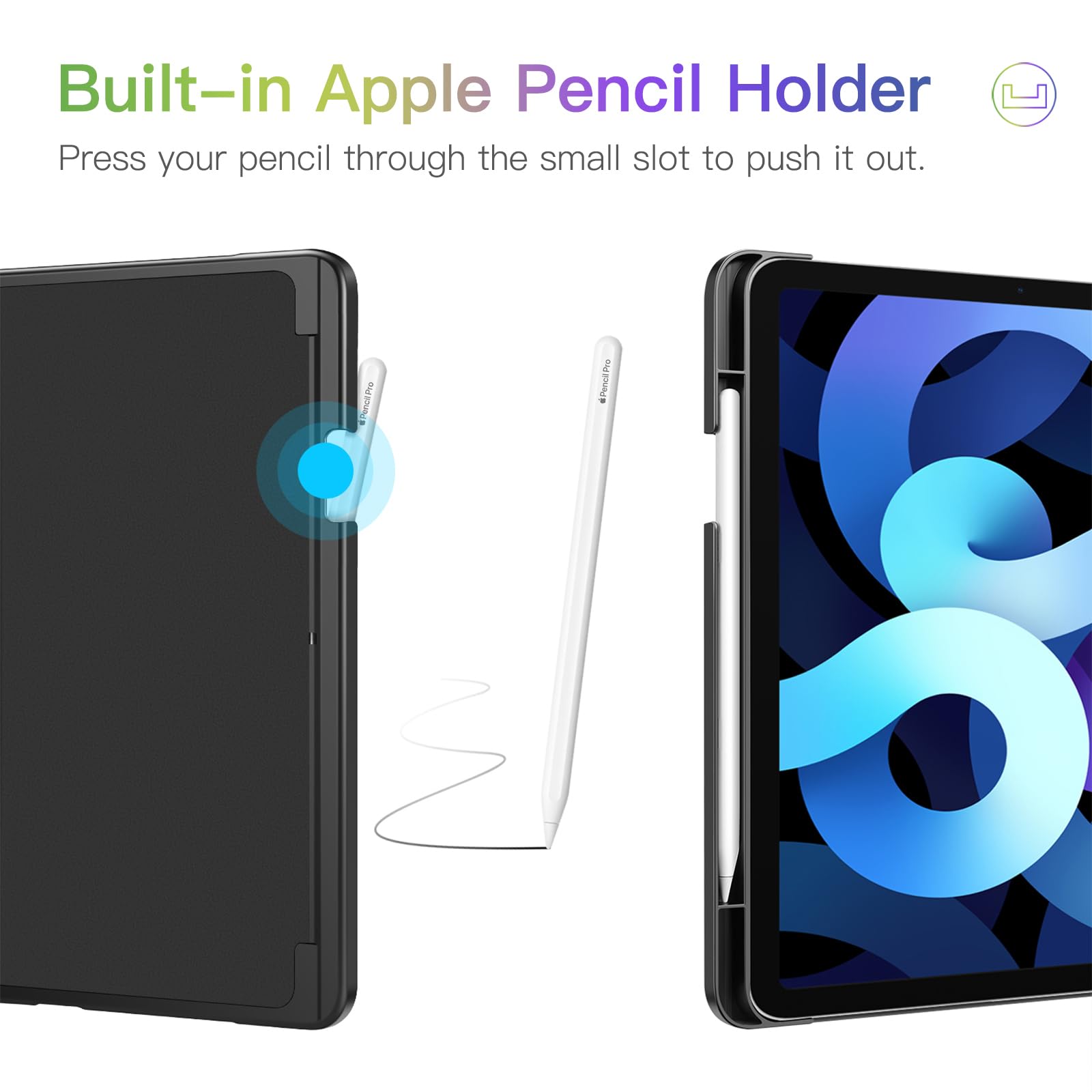 Fintie Case for iPad Air 11-inch M2 (2024), iPad Air 5th Generation (2022) / iPad Air 4th Gen (2020) 10.9 Inch, Multi-Angle Viewing Protective Cover with Pencil Holder & Pocket, Ice Blue