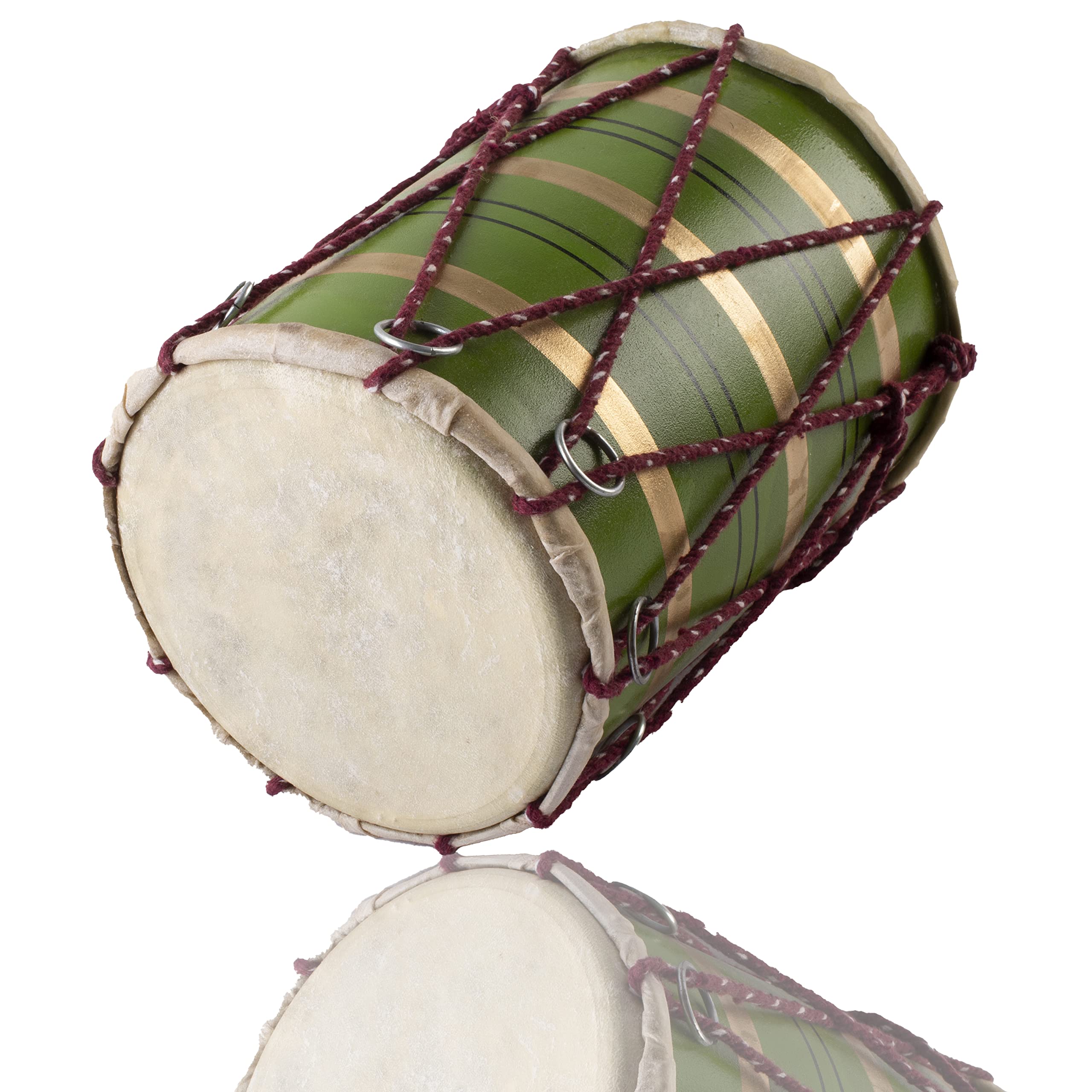Handmade Wooden & Leather Classical Indian Folk Tabla Drum Set Hand Percussion Drums World Musical Instruments Punjabi Dhol Dholak Dholki 8 x 6 Inches Fun Birthday Housewarming Gift Ideas