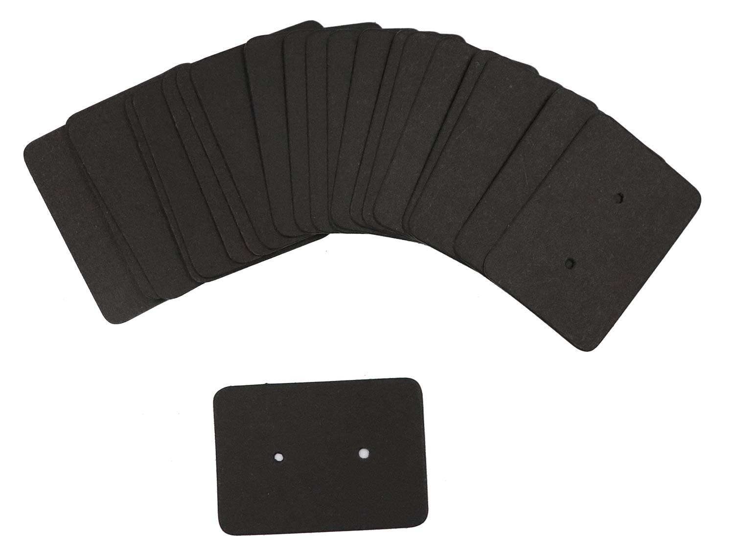 Floranea 50 Pcs Earring Display Cards Kraft Paper Small Brown Tags Holder Cardboard for DIY Jewelry Earring Hanging Ear Studs Accessories (Black)