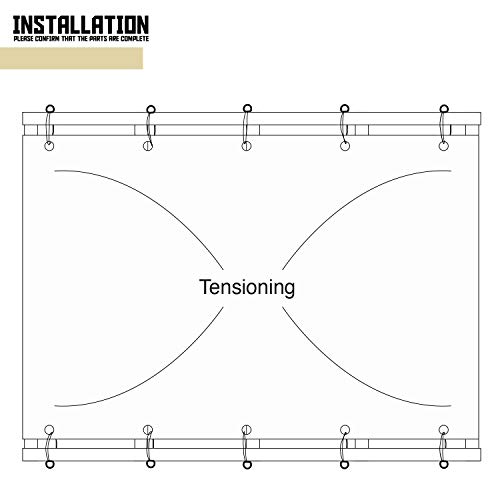 TANG Outdoor Pergola Shade Cover Canopy for Patio Deck Porch Backyard Gazebo Replacement Shade Cover with Spaced Grommets Weighted Rods 10'x16' Beige