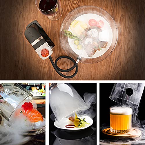 KENKUO Food Smoking Gun, Portable Handheld Indoor-Outdoor Smoke Infuser Cold Smoke Generator Tool for Meat, Drinks, BBQ, Cheese, (Black), 125x55x125mm, G01K