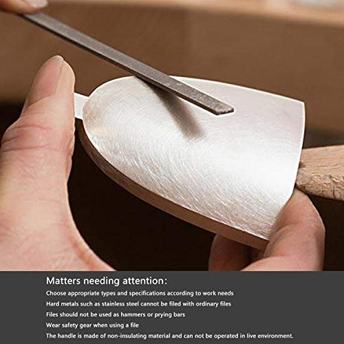 KALIM Mini Needle File Set (Carbon Steel 6 Piece-Set) Hardened Alloy Strength Steel - Set Includes Flat, Flat Warding, Square, Triangular, Round, and Half-Round File(6'' Total Length)