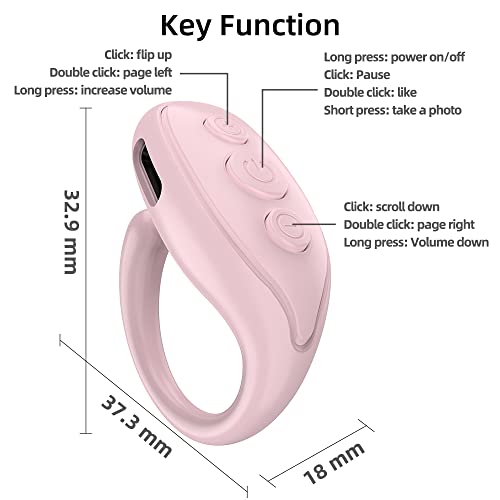TIKTOK Video Bluetooth Remote Control Page Turner for iPhone Smartphones Tablets, Wireless Ring Camera Shutter Remote Control, Bluetooth 5.0USB for iOS and AndroidâŚ