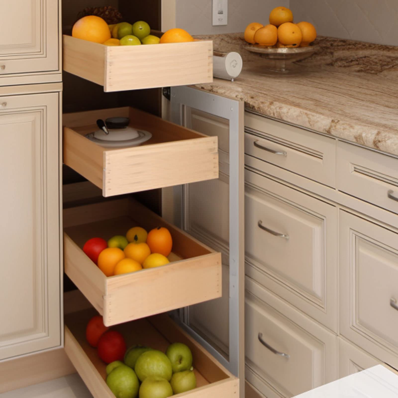 graffitimaster Pull Out Cabinet Organizer, Wood Slide Out Wood Drawer for Kitchen, Bedroom, Living Room, Under Cabinet Storage And Organization, 8.5”W x 21”D, Finished