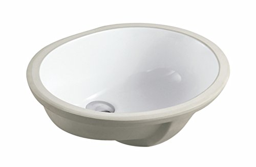 KINGSMAN 19" Classic Oval Modern Undermount Vitreous Ceramic Overflow Lavatory Vanity Bathroom Single Bowl Vessel Sink - Pure White (19.5 INCH)